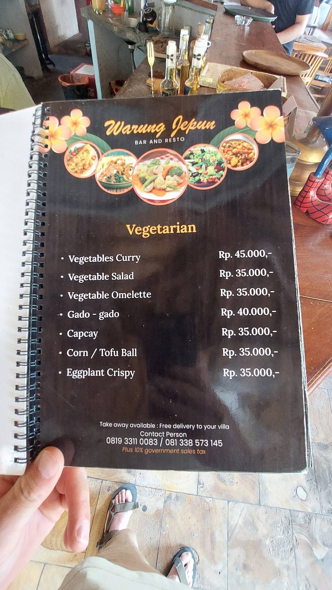 Menu at Warung Jepun (Bar and Resto), Kaliasem