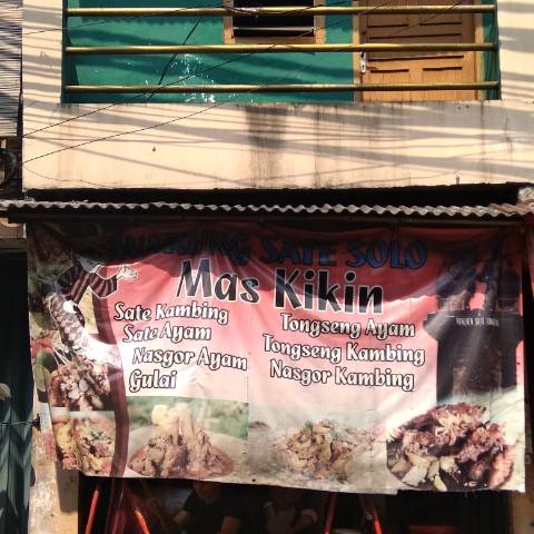 Menu at Warung Sate Solo Mas Kikin restaurant, Central Jakarta