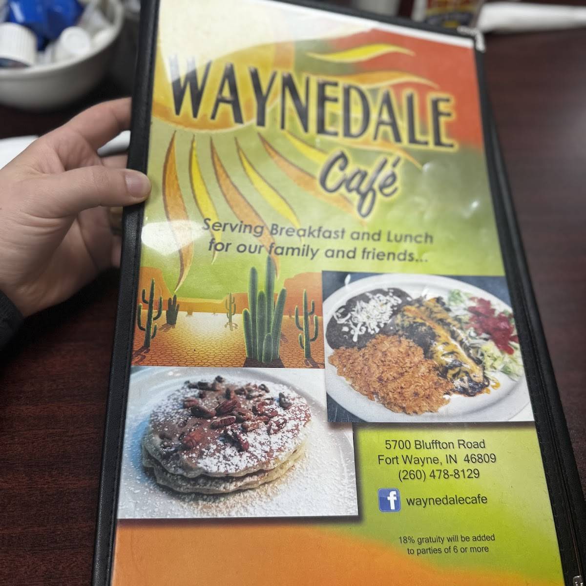 Menu at Waynedale Cafe, Fort Wayne, Bluffton Rd