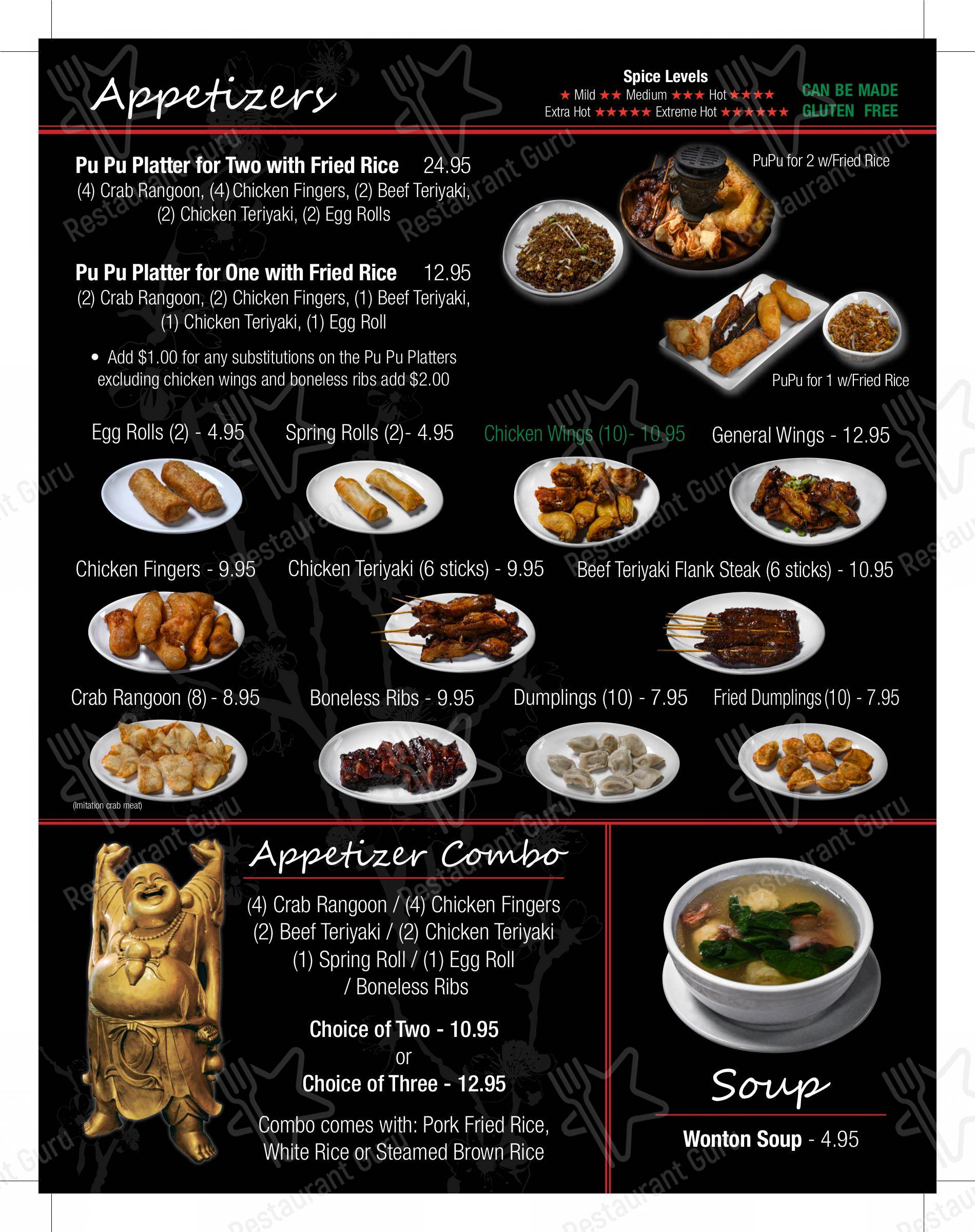 Menu at Wei-Li restaurant, Auburn