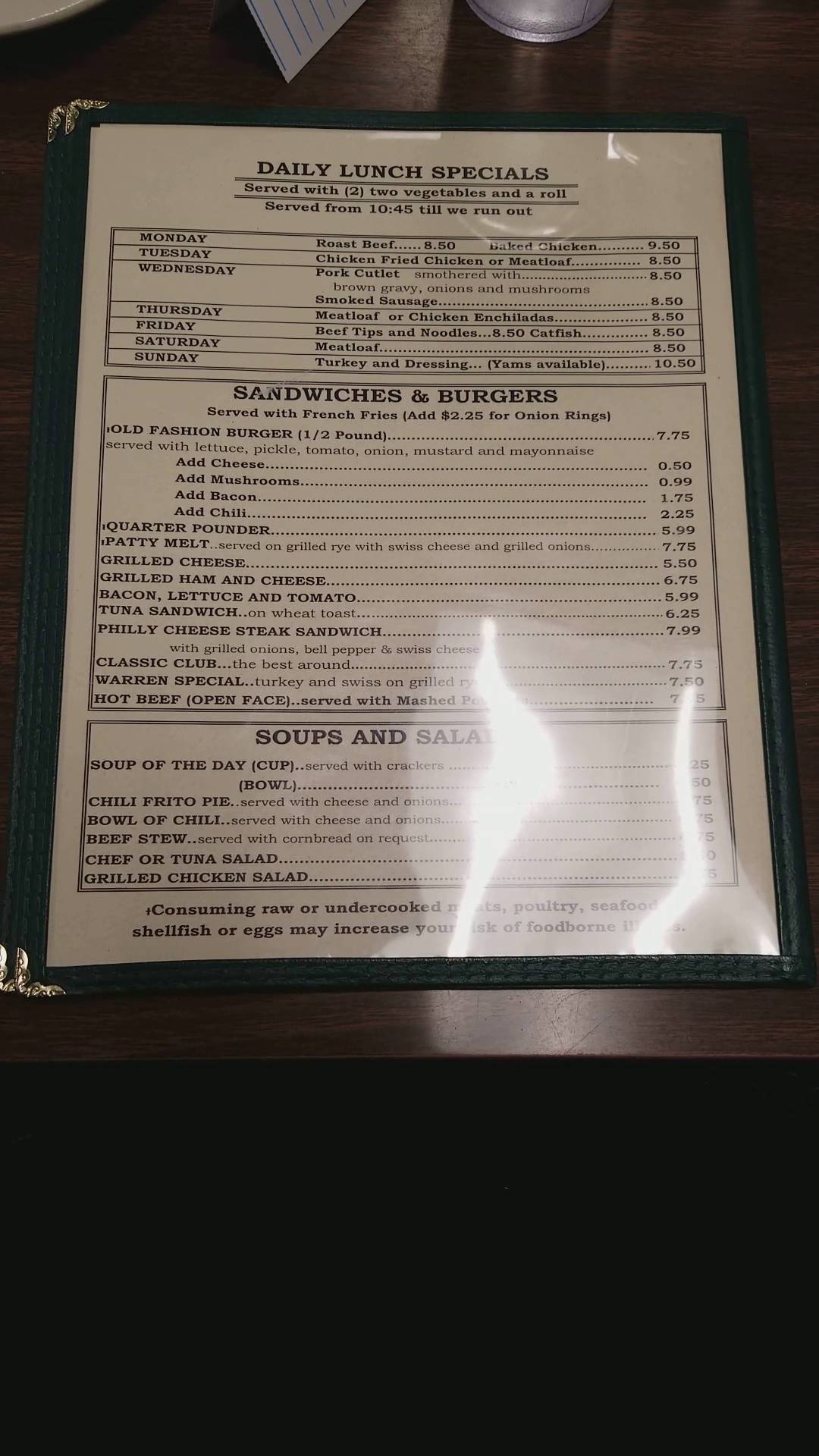 Menu at West Side Cafe, Fort Worth
