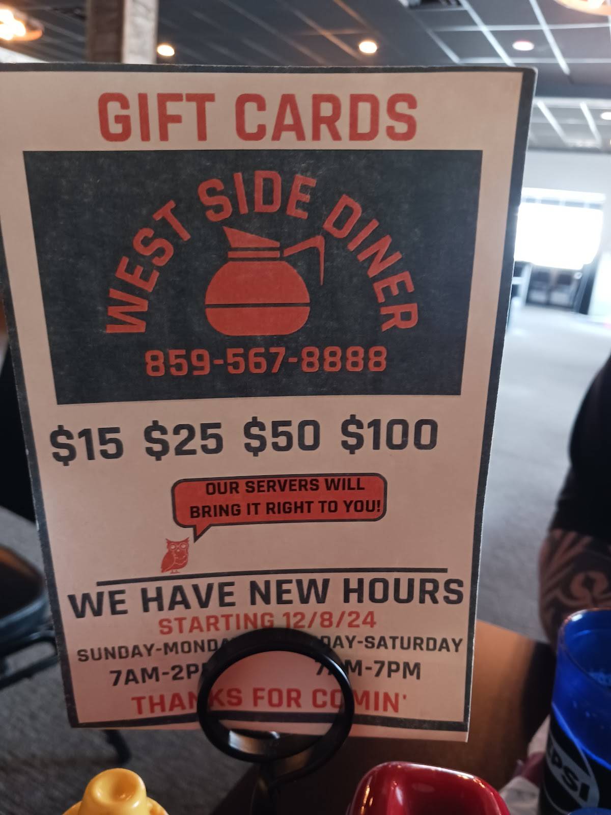 Menu at West Side Diner restaurant, Warsaw