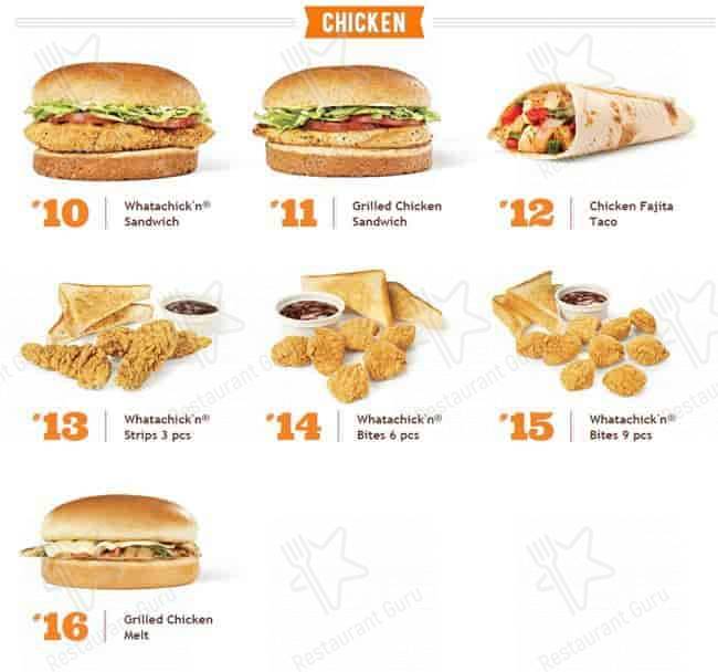Menu at Whataburger fast food, Sugar Land, W Grand Pkwy S