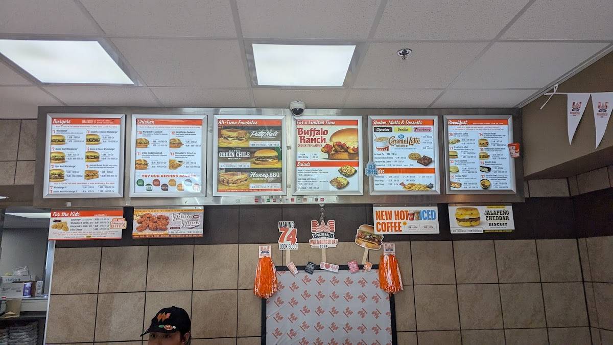 Menu at Whataburger fast food, Socorro, Alameda Ave
