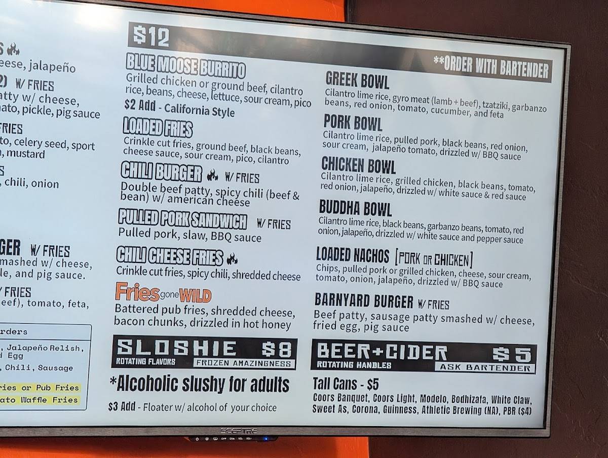 Menu at Wicked Pig Bar & Bites, Brookings