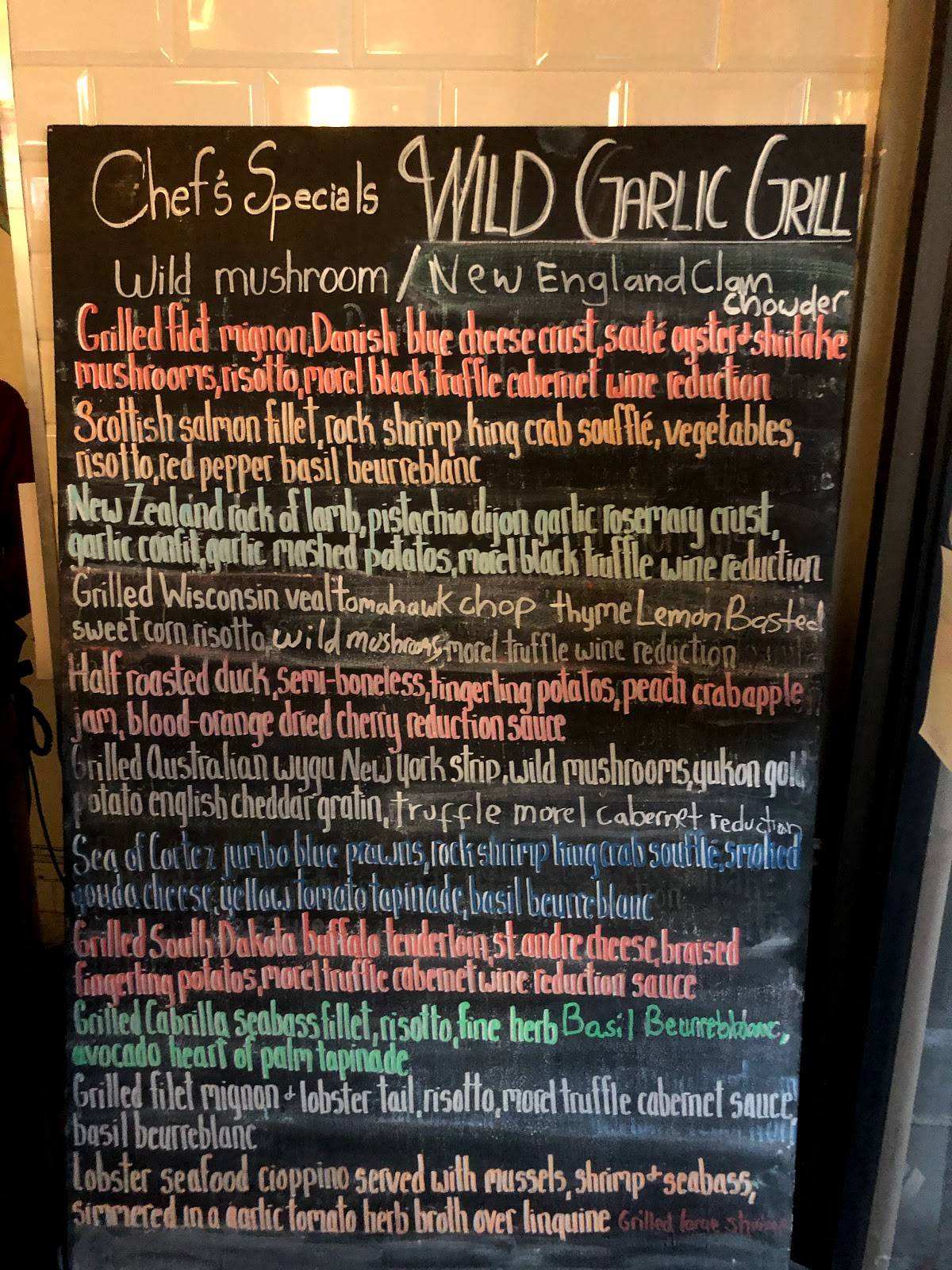 Menu at Wild Garlic Grill pub & bar, Tucson, E Skyline Dr Suite 120
