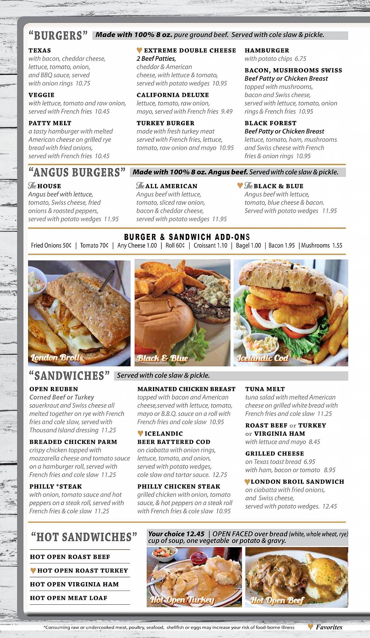 Menu at Williams Restaurant, Easton