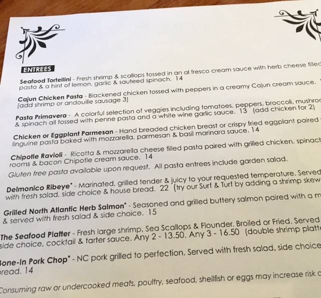 Menu at Georgia Deans restaurant & bar, Williamston