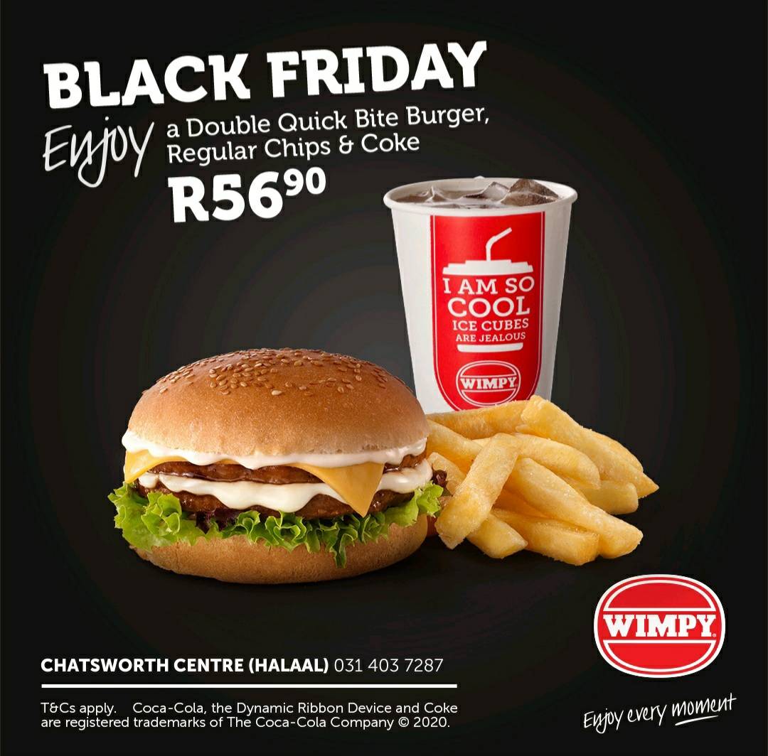 Menu at Wimpy restaurant, Durban, Shop No 94