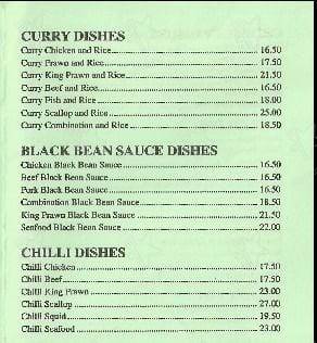 Menu at Wing Ho Chinese Restaurant, Rockingham