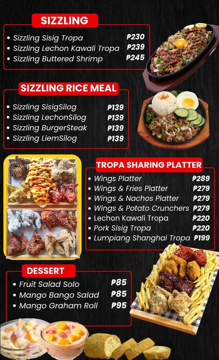 Menu at Wing Master Silog Toril Main restaurant, Davao City