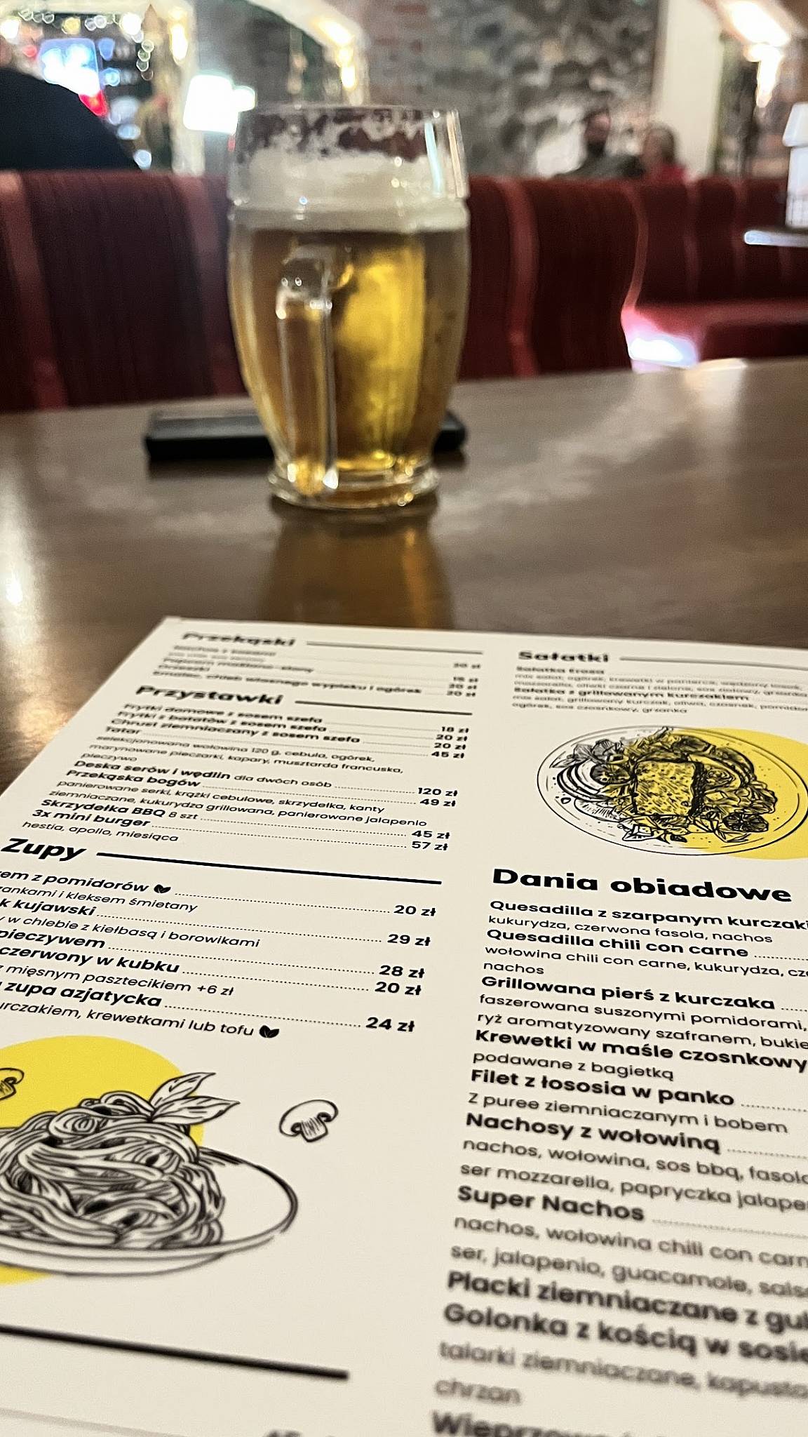 Menu at Chimera restaurant, Wloclawek