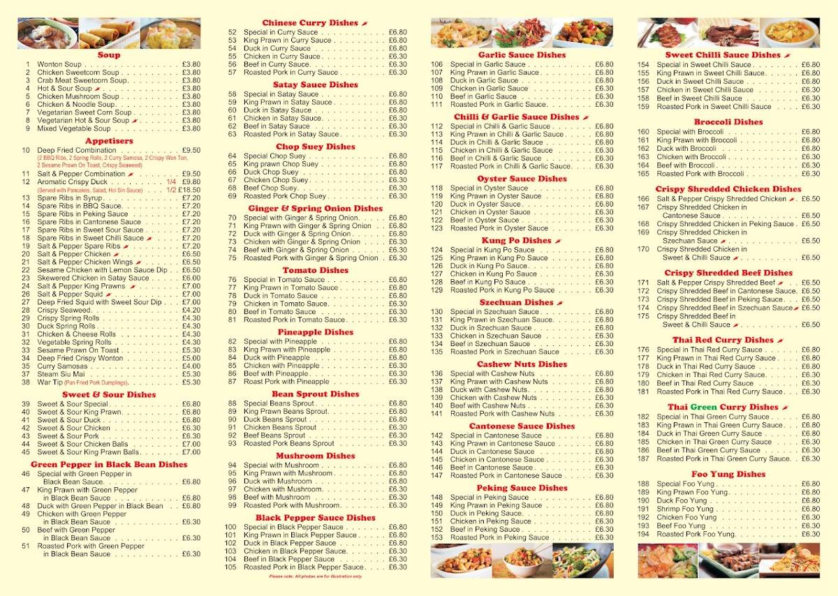 Menu at Wok In Chippy restaurant, Warrington