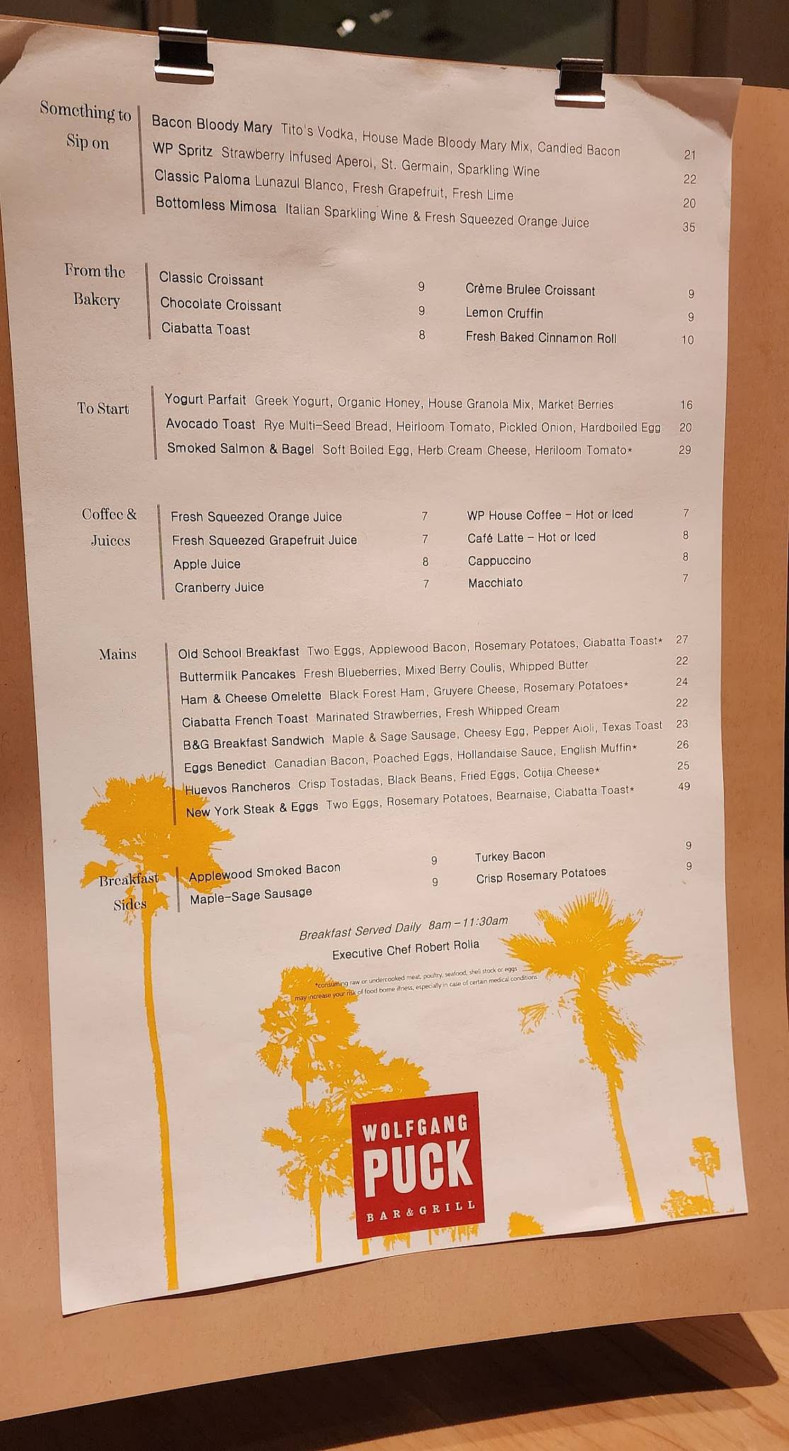 Menu at Wolfgang Puck Bar & Grill, Las Vegas, S Las Vegas Blvd