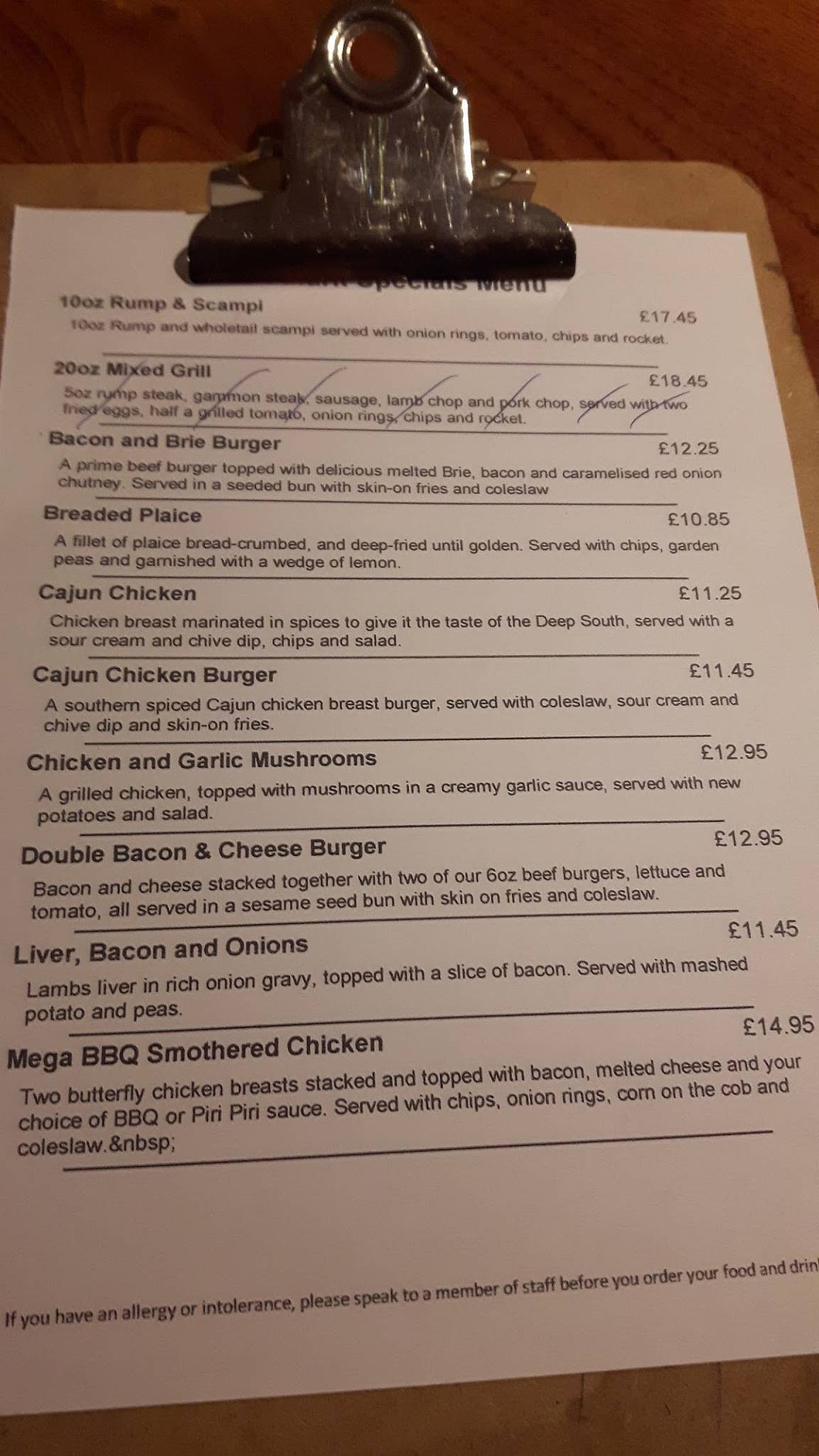 Menu at Woodlark pub & bar, Bordon