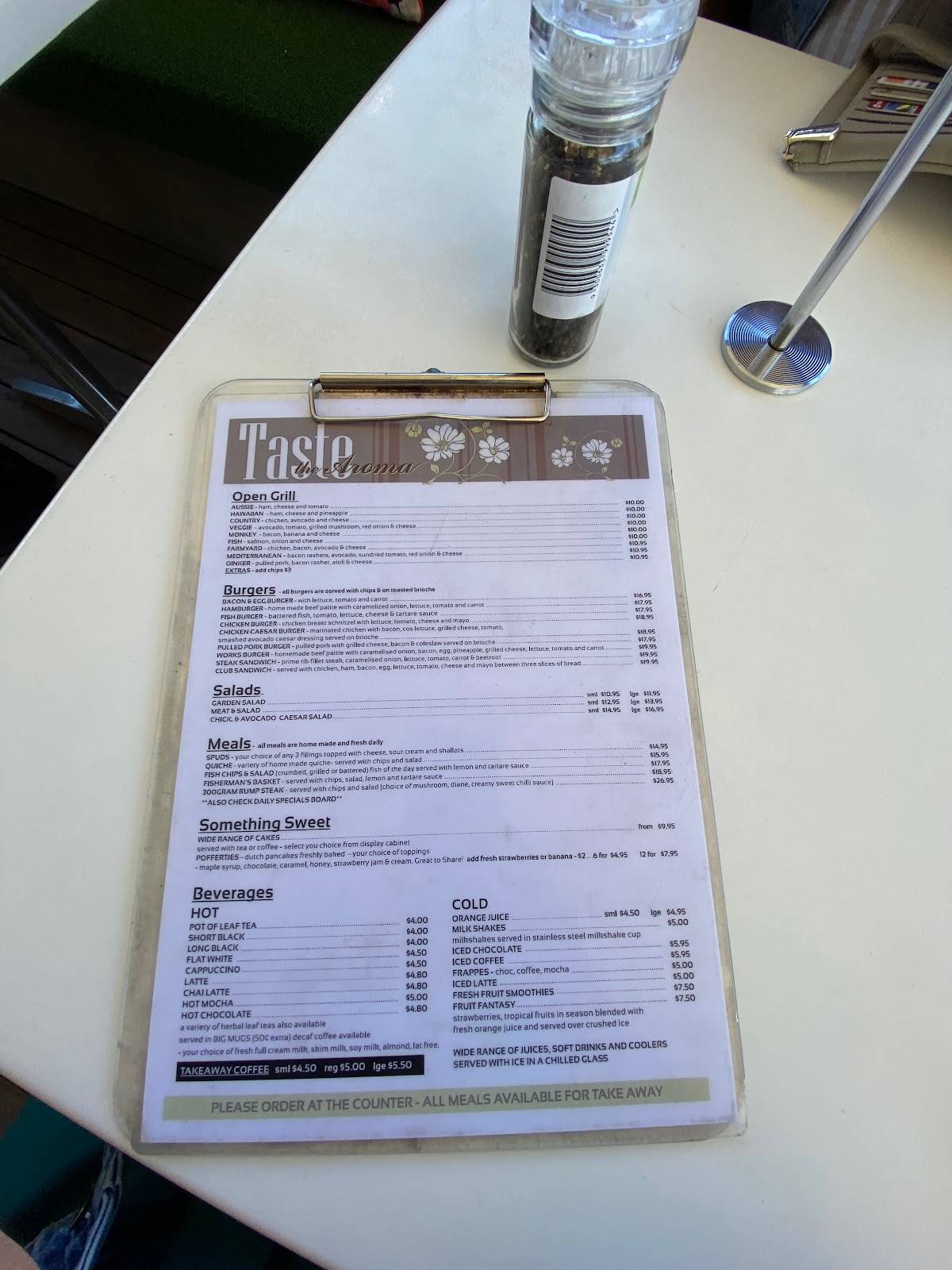 Menu at Taste The Aroma restaurant, Wynnum West, 51/2021 Wynnum Rd