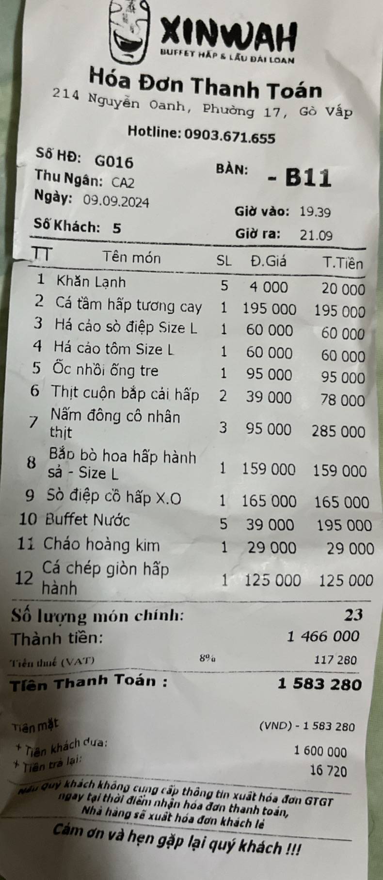 Menu at XINWAH - Lẩu Hấp Thủy Nhiệt restaurant, Ho Chi Minh City, 214 ...