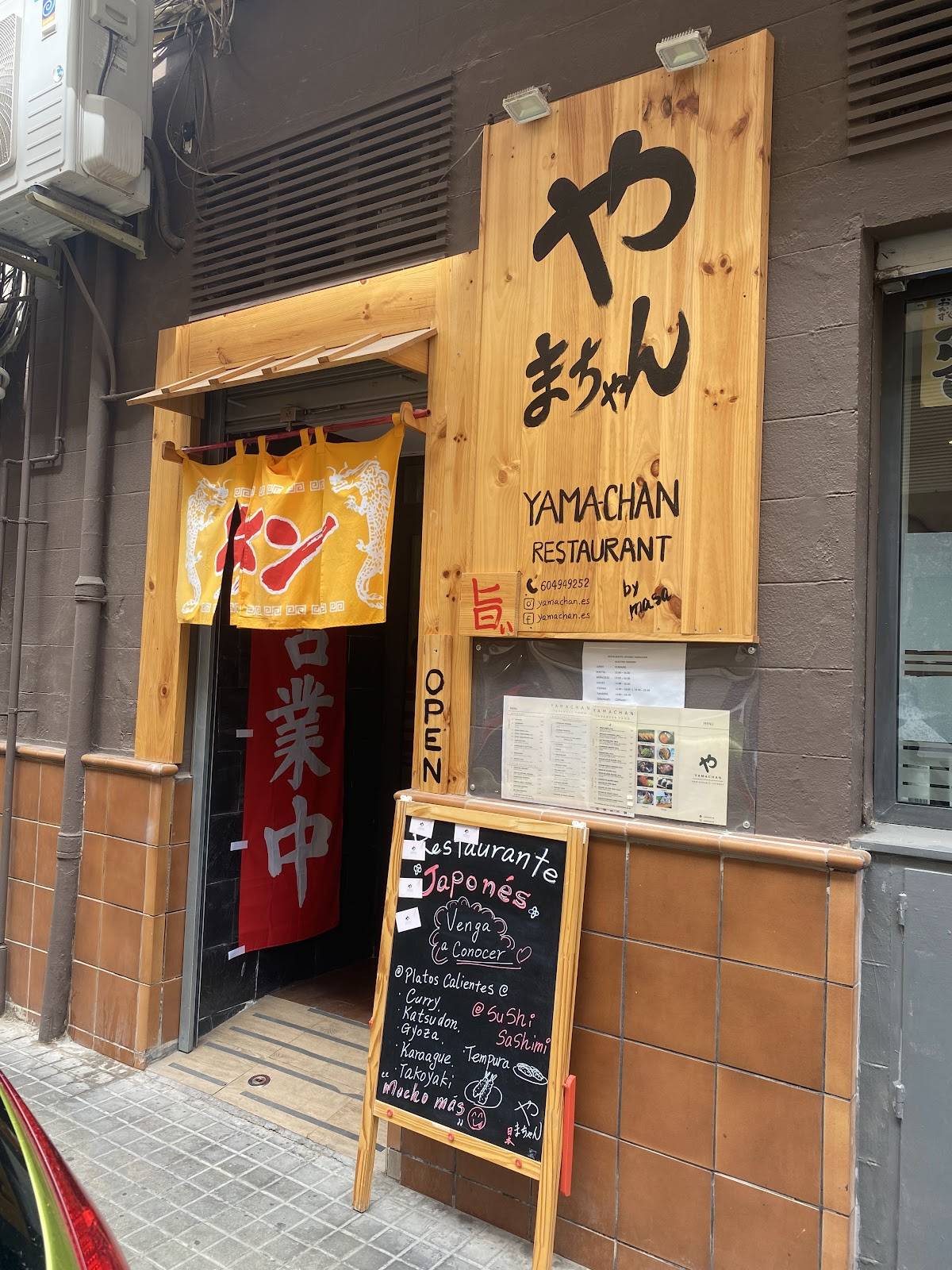 Menu at Yama-Chan restaurant, Alicante