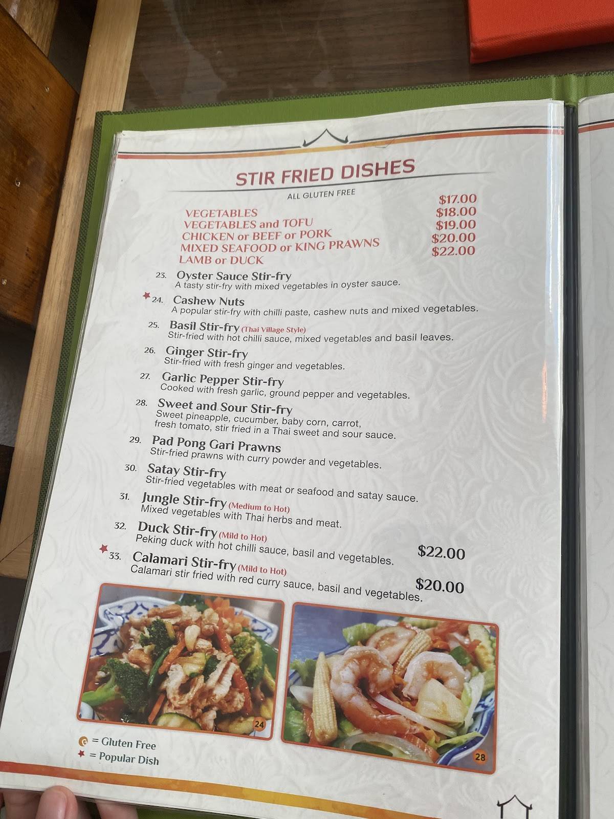 Menu at Yellow House Cafe & Thai Restaurant, Port Fairy