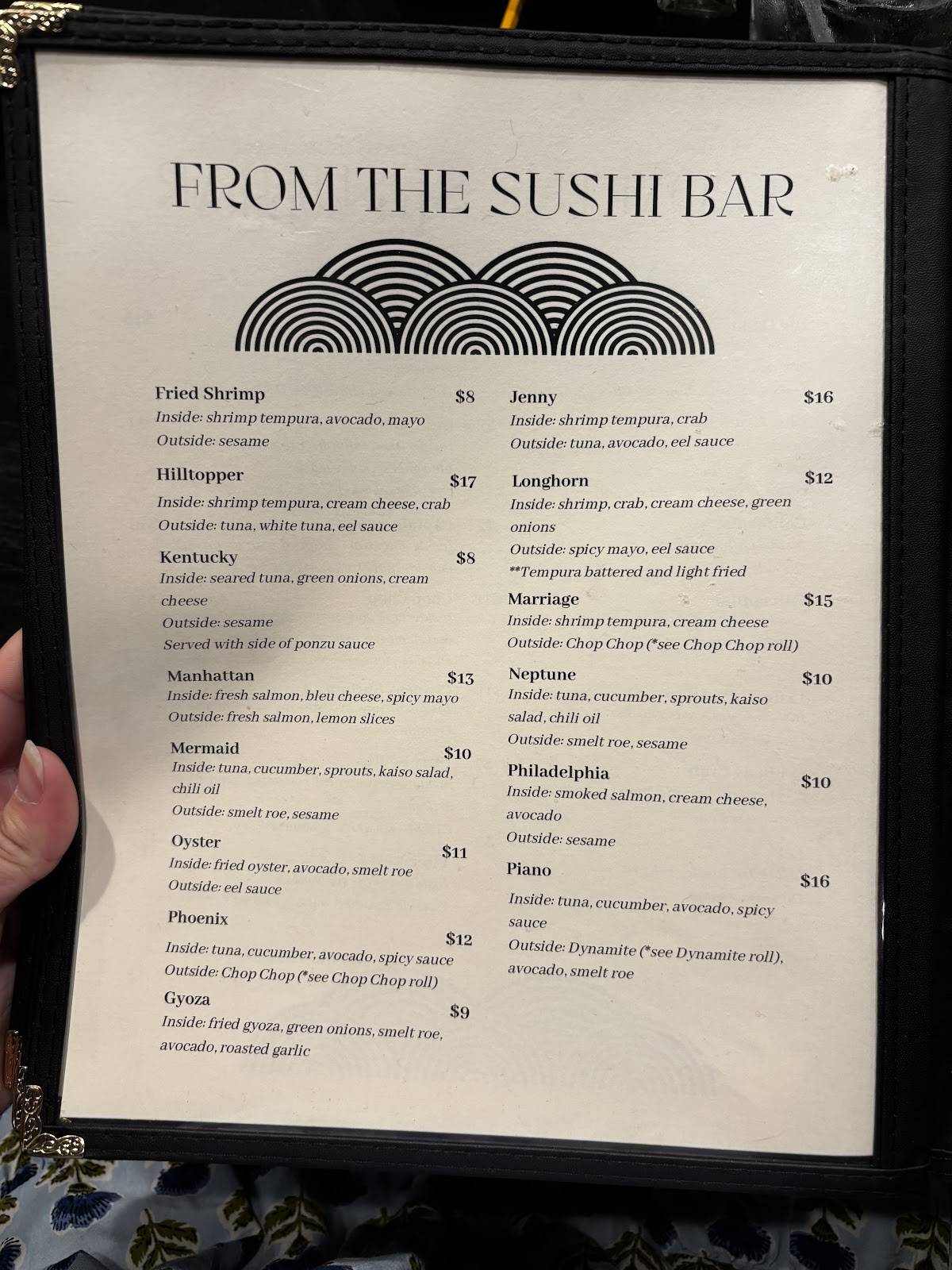 Menu at Yuki Japanese Restaurant, Bowling Green, 151 Iron Skillet Ct