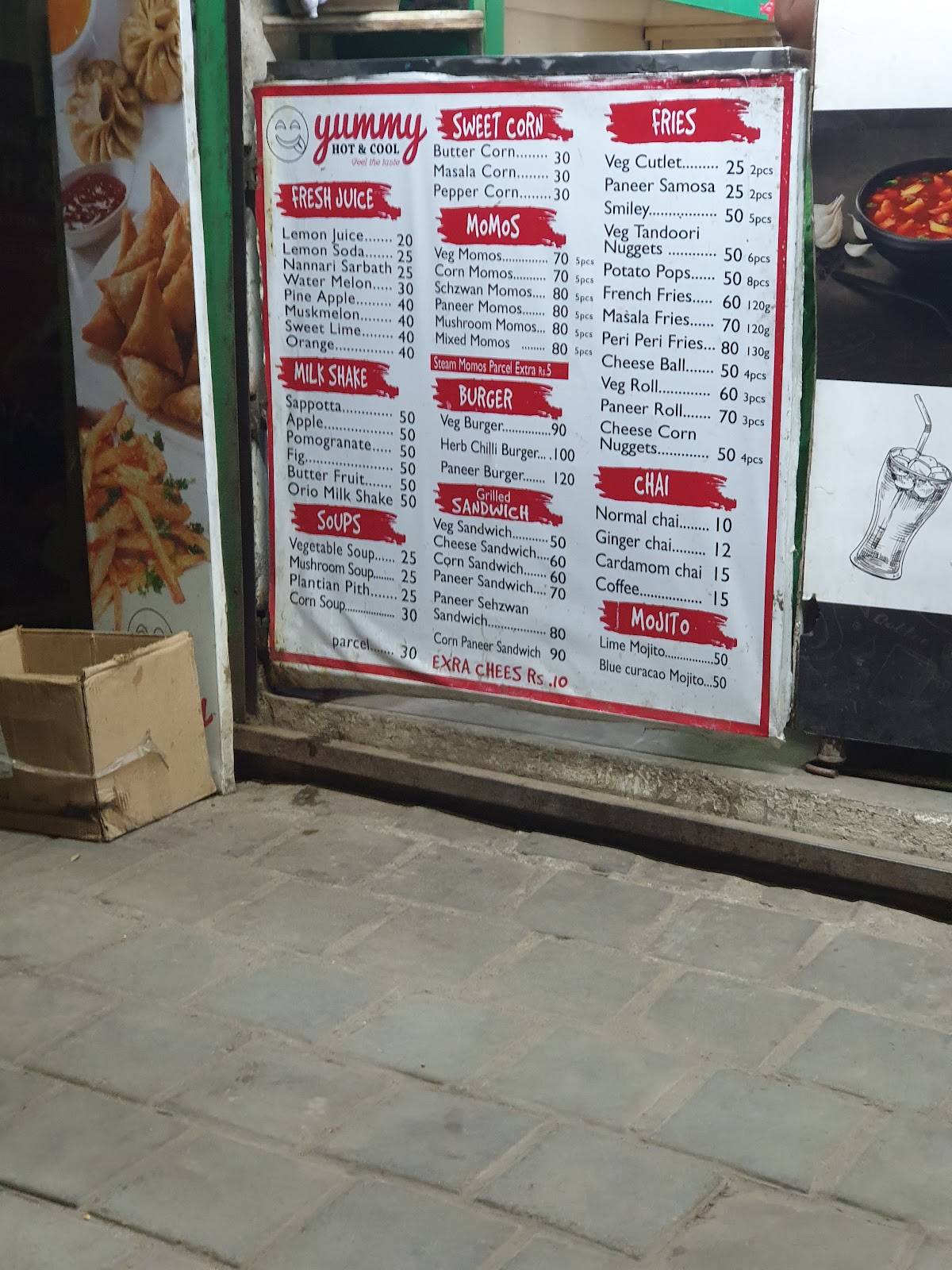Menu at Yummy Hot and cool, Chennai