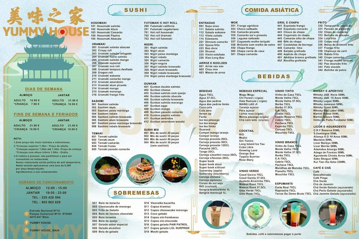 Menu at Yummy House - Sushi & Asian Food restaurant, Maia