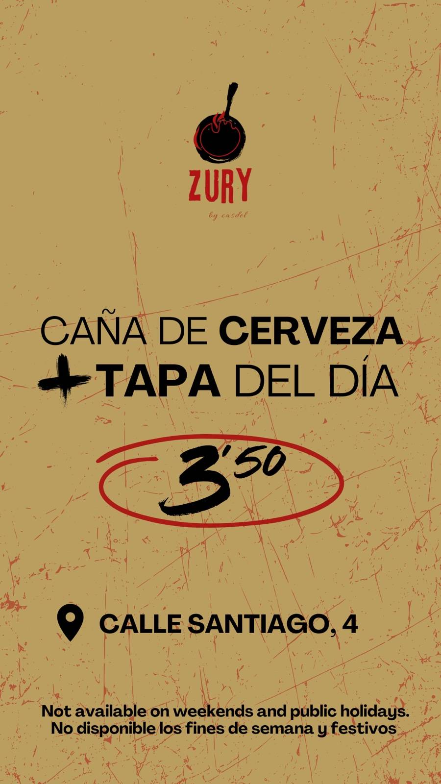Carta del restaurante ZURY, Málaga