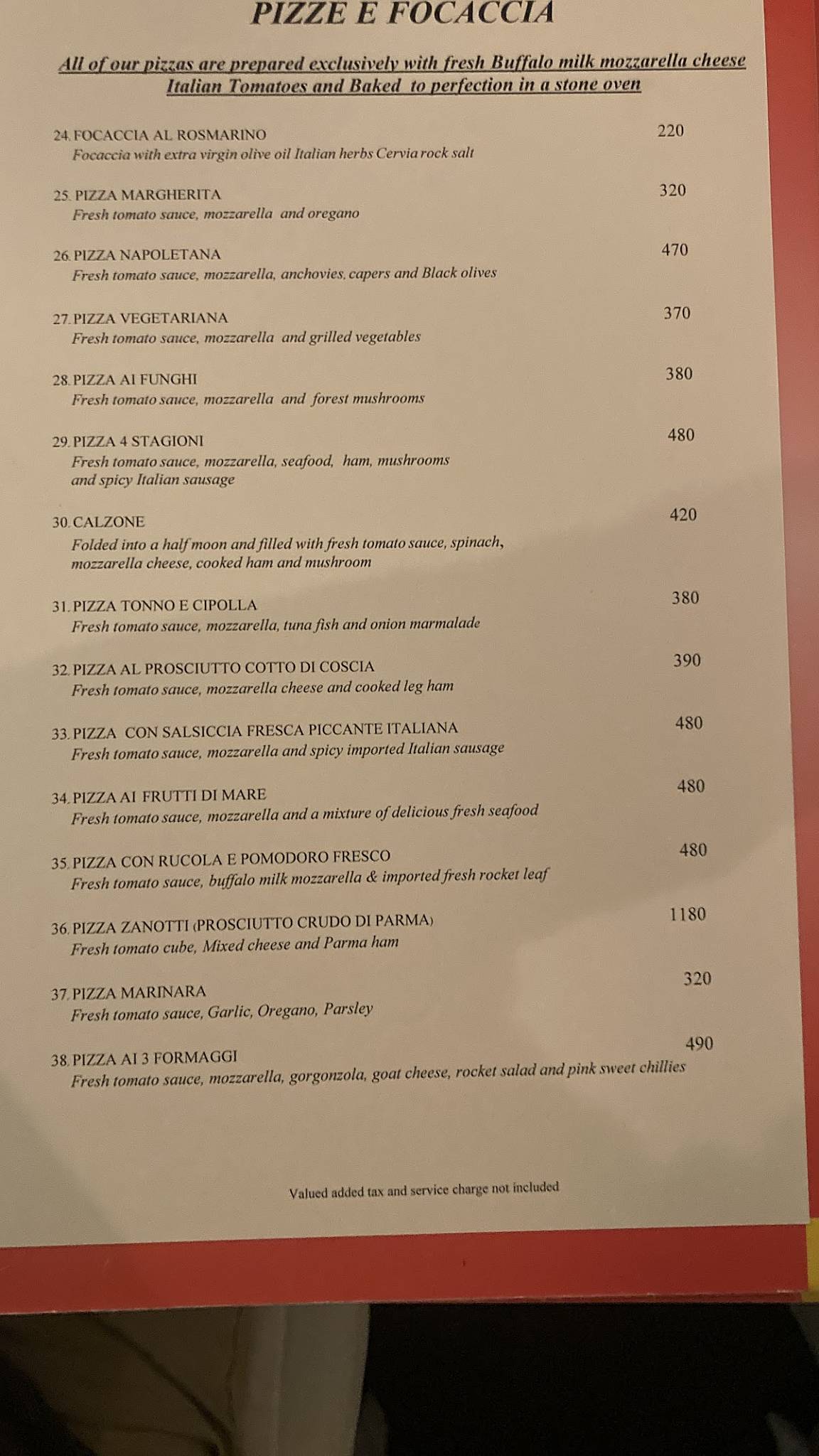 Menu at Zanotti IL Ristorante Italiano restaurant, Bangkok, โคโลเน็ด ...