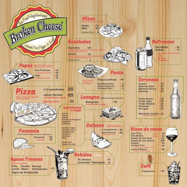 Carta de pizzería Broken Cheese Tepeyac, Zapopan, Av. Tepeyac 4358
