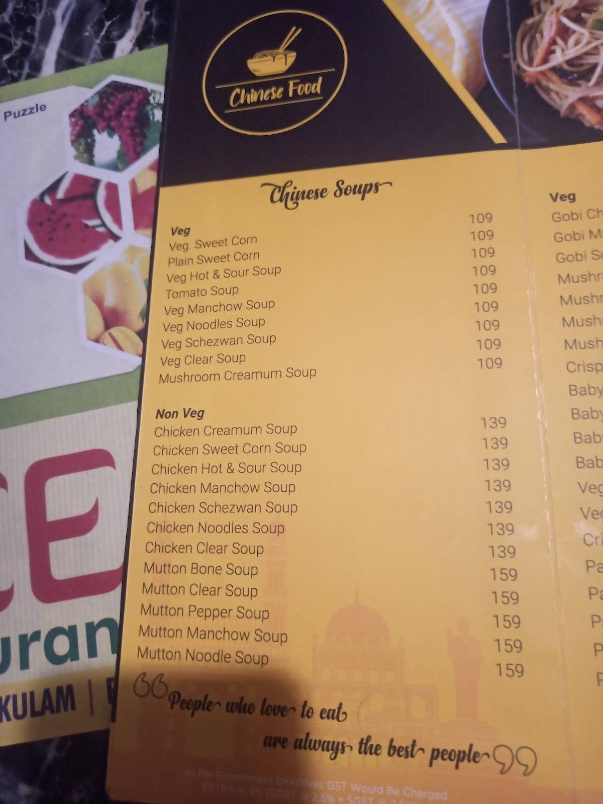 Menu at Zeeshan Restaurant - Apna Hyderabadi Food, Kakinada