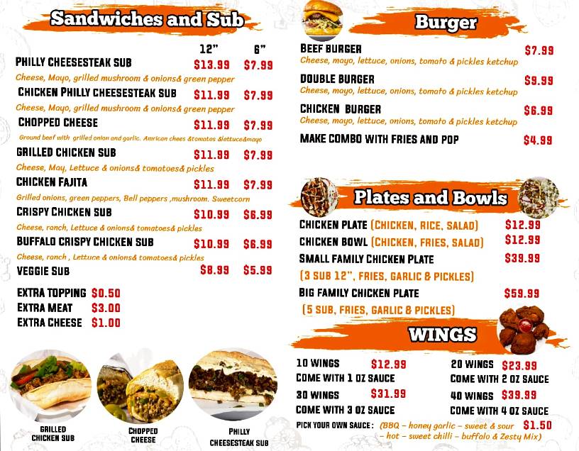 Menu at Zesty Bit restaurant, Windsor