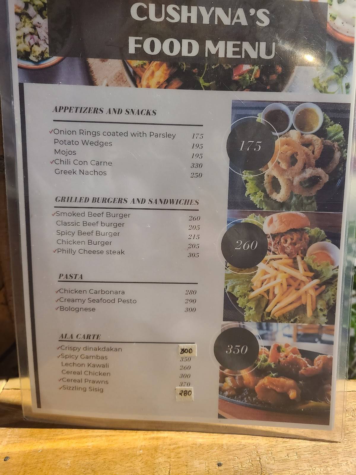 Menu at camia resto bar, Baguio