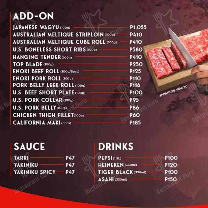 Menu at Mitasu Yakiniku - Banawe restaurant, Quezon City, 780 Banawe St