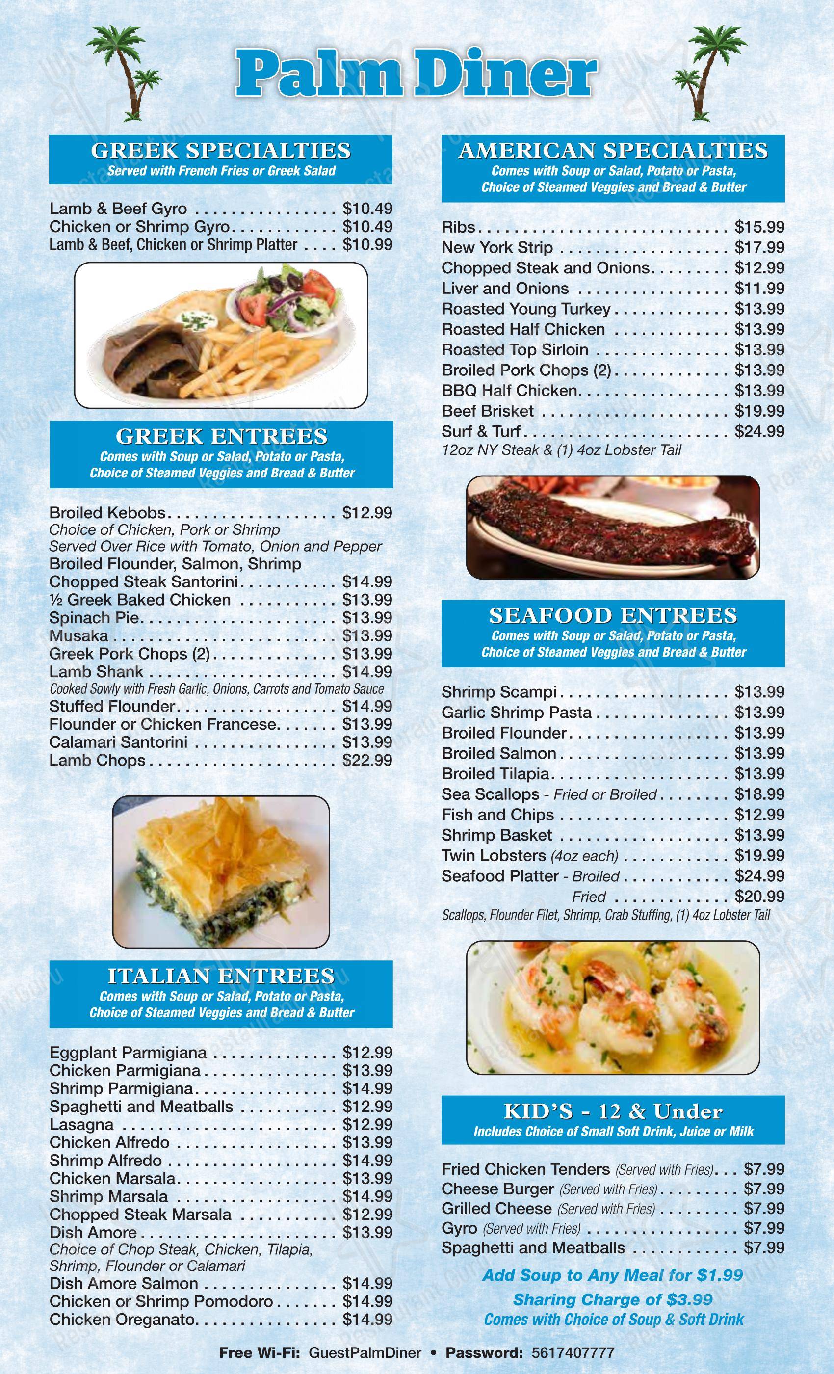 Menu at Palm Diner Restaurant, Boynton Beach, S Military Trl