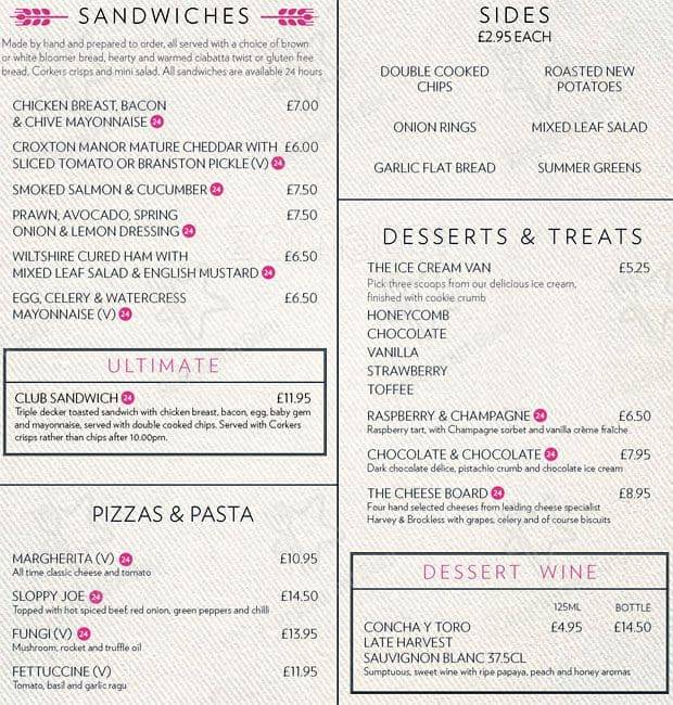 Menu at Bridge Bar - The Carlton, Edinburgh