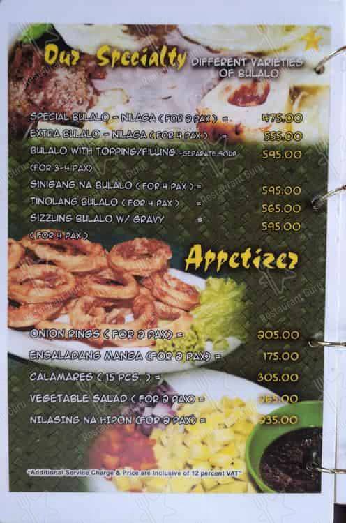 Menu at Green ATS Restaurant, Tagaytay, Tagaytay - Nasugbu Hwy