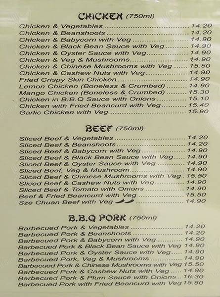 Menu at Loi Eng Restaurant, Ferntree Gully