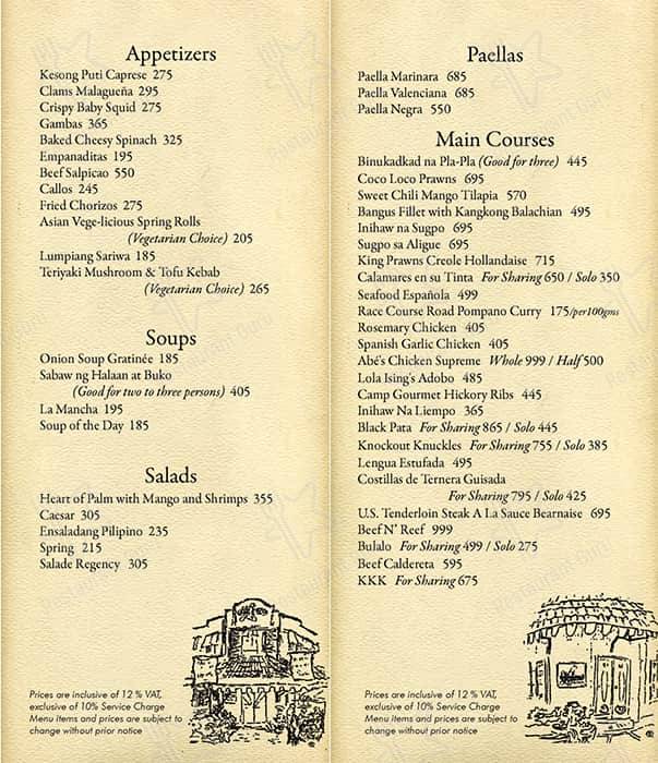Menu at Lorenzo's Way restaurant, Taguig, 2nd Level