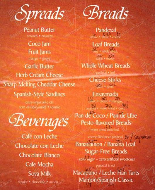 Menu at Pan de Manila, Makati, Park Square, Ayala Center