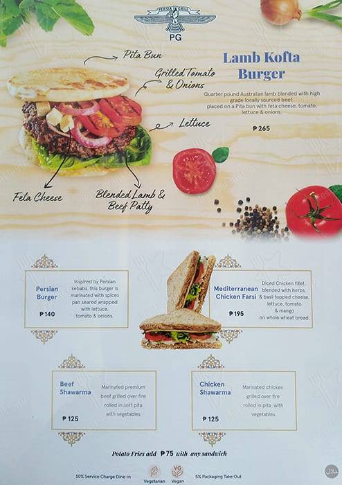 Menu at Persia Grill - MET LIVE (Macapagal Blvd) restaurant, Pasay ...