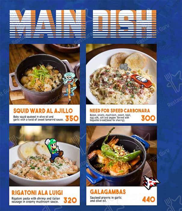 Menu at Versus Barcade PH, Taguig