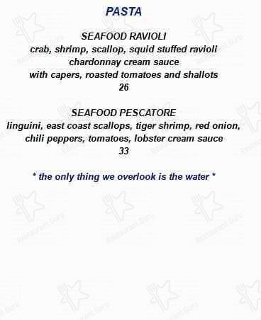 Menu at Snug Harbour Seafood Bar and Grill, Mississauga