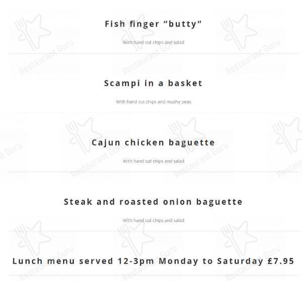 Menu at The Hinds Head Hotel pub & bar, Chorley