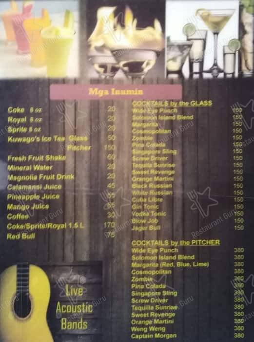 Menu at Wide Eye Backyard restaurant, Makati