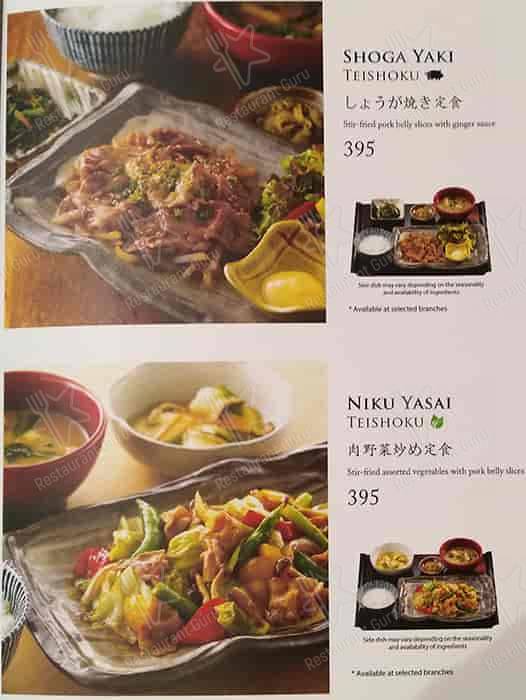 Menu at YAYOI restaurant, Quezon City, GF Eastwood Mall