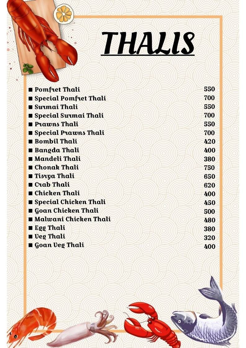 Menu at goaikar goan cuisine, Mumbai