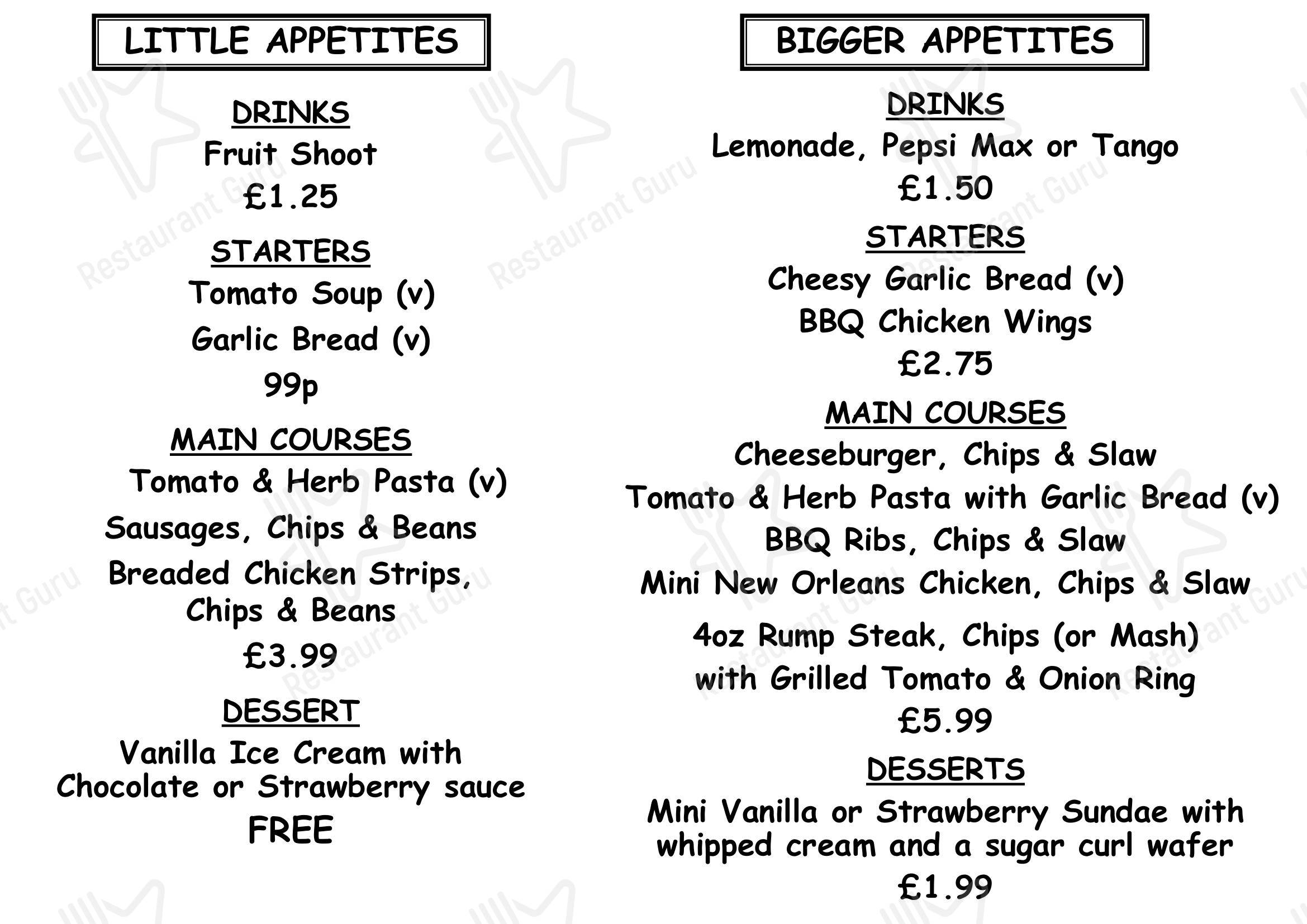 Menu at The Soulville Steakhouse, Nottingham