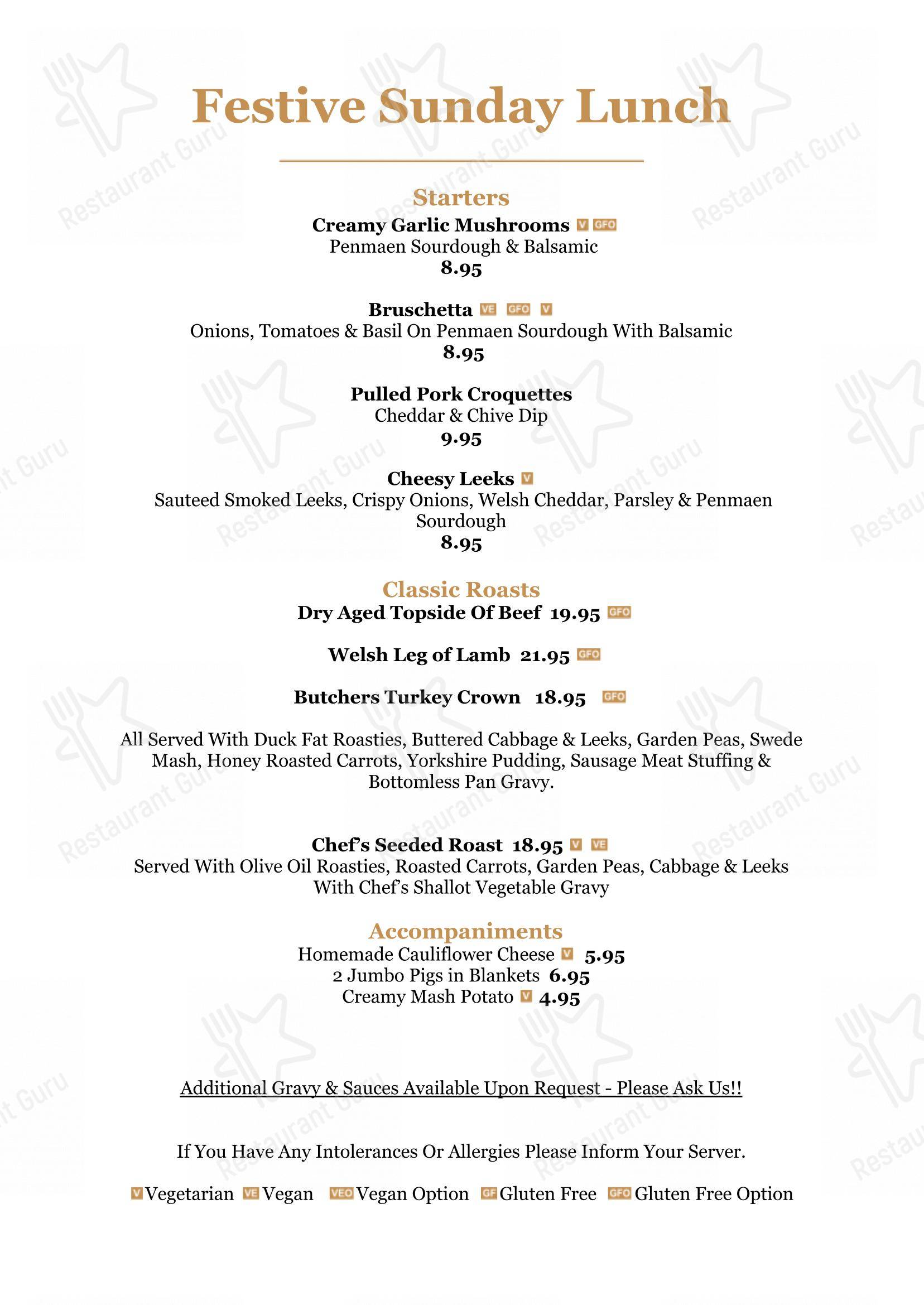 Menu at Bistro 8 restaurant, Blackwood