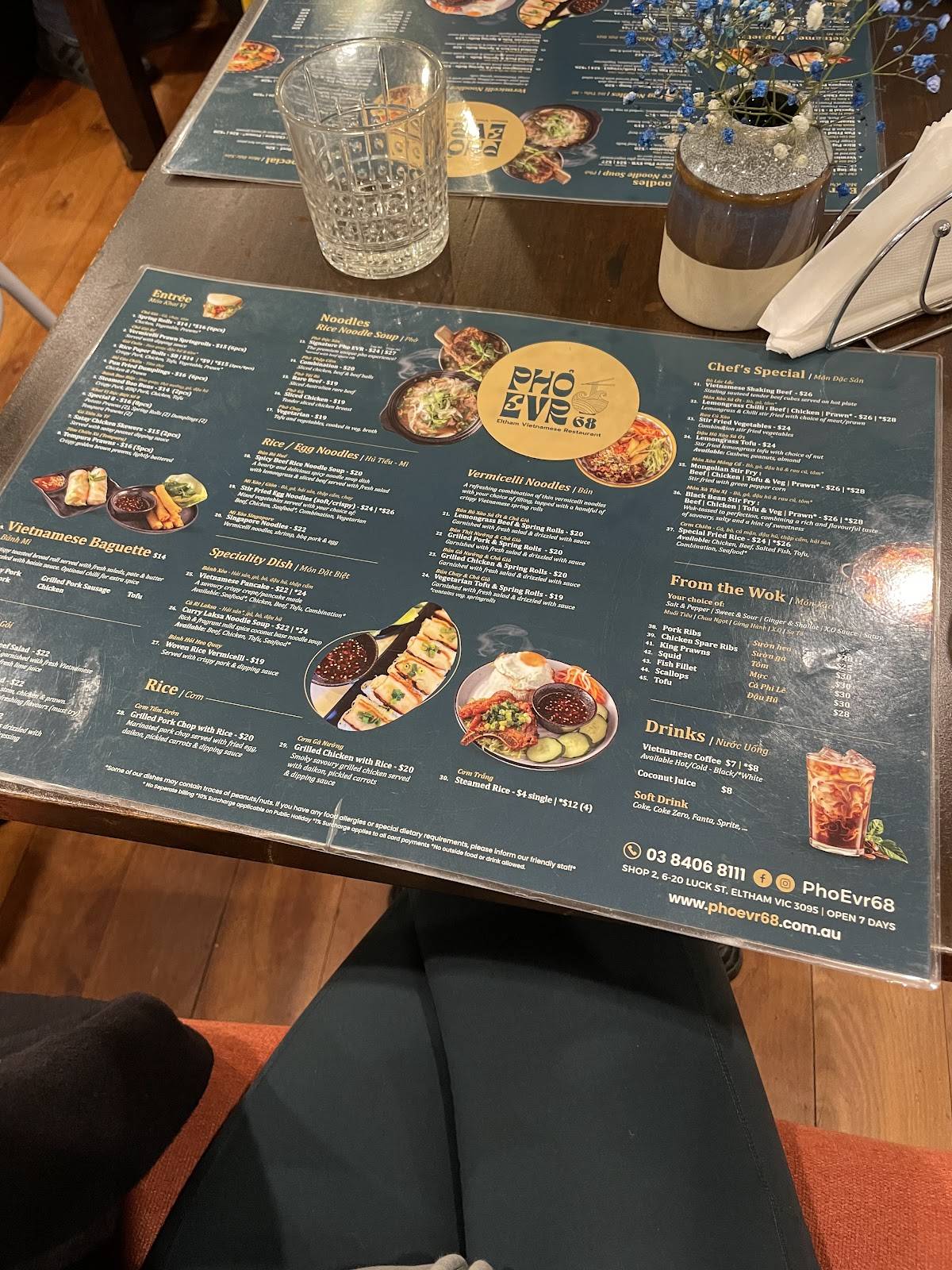Menu at Pho Evr 68 restaurant, Eltham