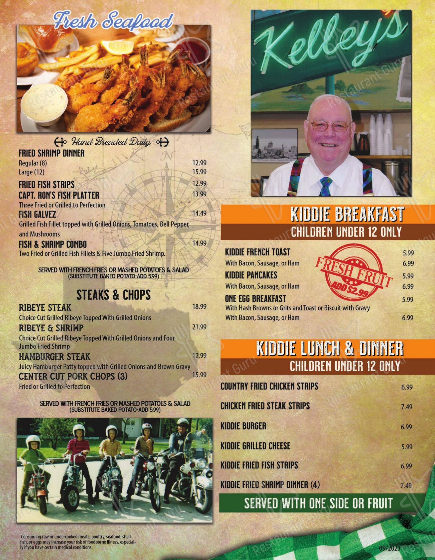 Menu at Kelley’s Country Cookin restaurant, Alvin, TX-35